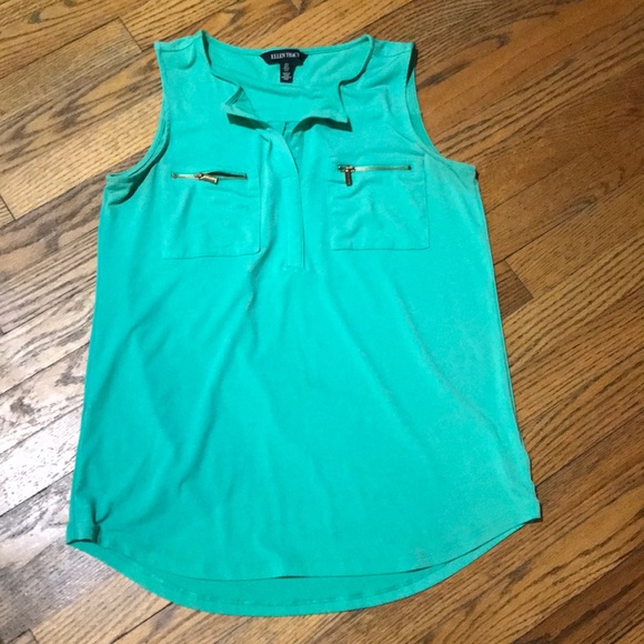 Ellen Tracy | Tops | Ellen Tracy Tank Silk With Gold Zippers | Poshmark